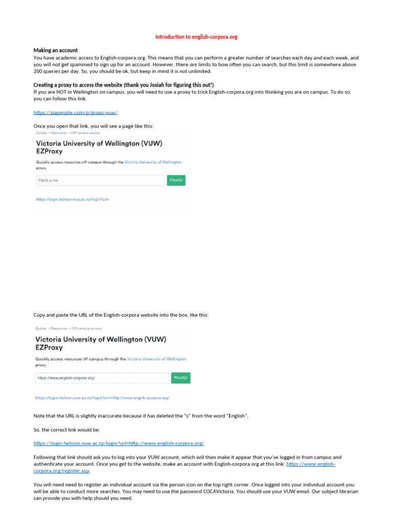 VUW Guide to English-Corpora Access | PDF | Computing | Software