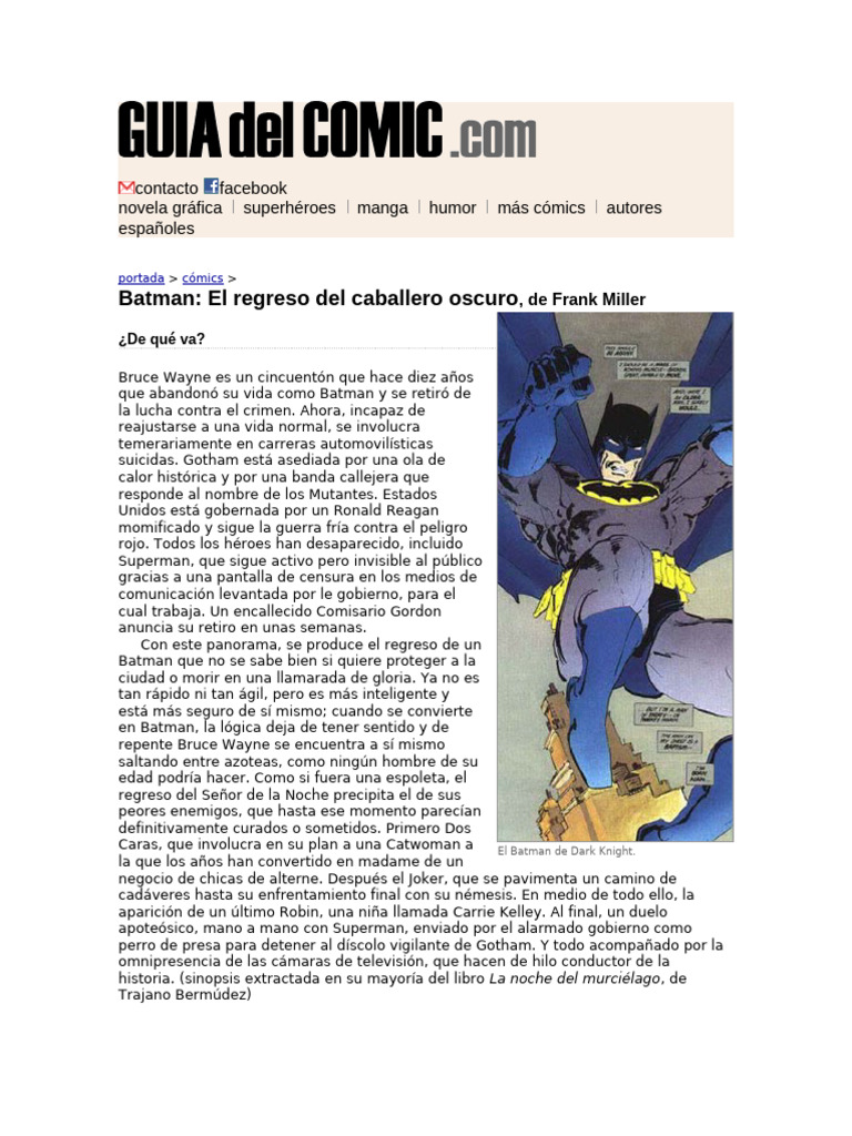Dark Knight (GDC) | PDF | hombre murciélago | Cómics