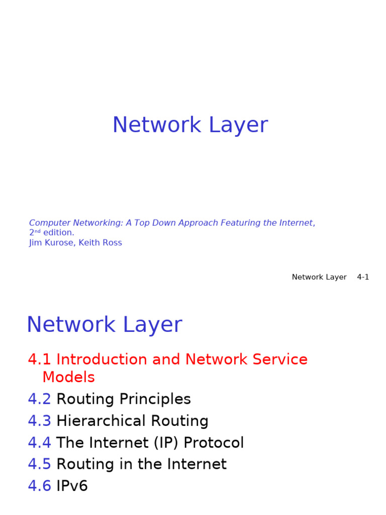 6 - Network Layer - Single File | PDF | Internet Protocols | I Pv6