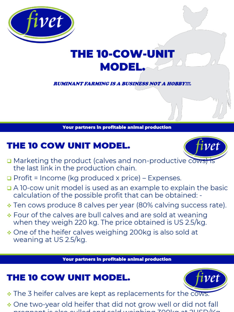THE 10-COW-UNIT MODEL | PDF | Cattle | Weaning