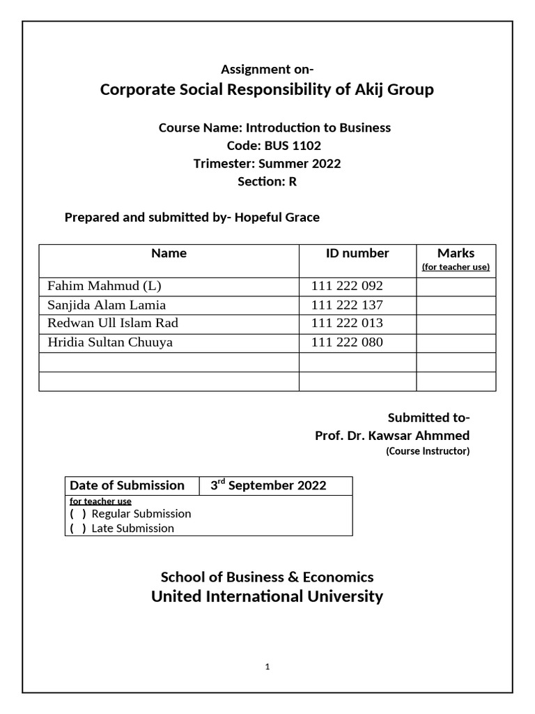 CSR of Akij Group Report | PDF | Corporate Social Responsibility | Business