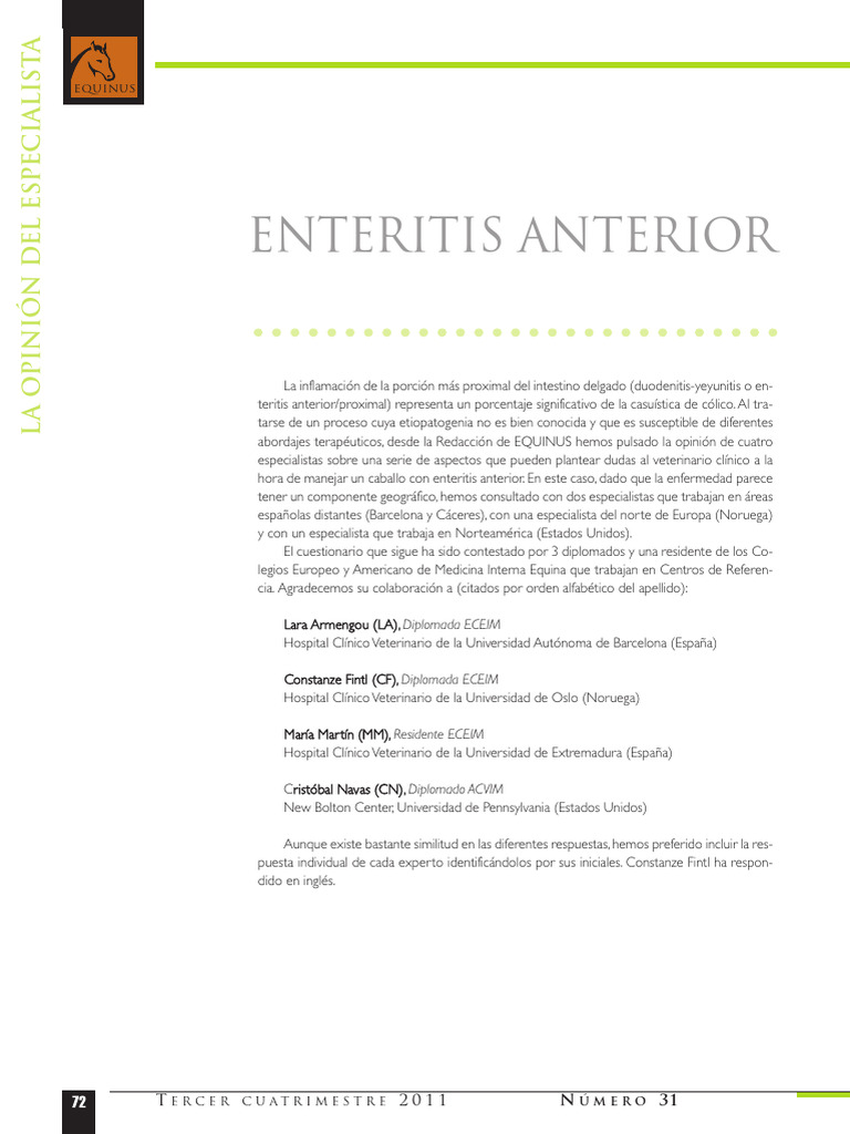 Diagnóstico y manejo de enteritis anterior | PDF | Diarrea ...