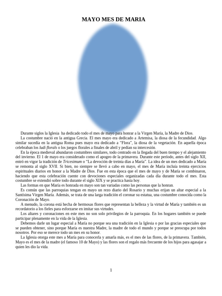 Mayo: Mes de la Virgen María | PDF | María, madre de Jesús | eucaristía