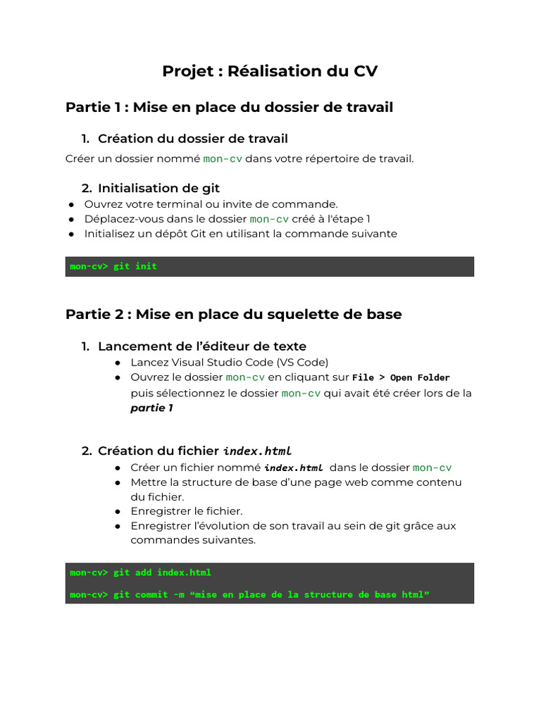 Exercice Git - CV | PDF | Fichier informatique | Génie logiciel