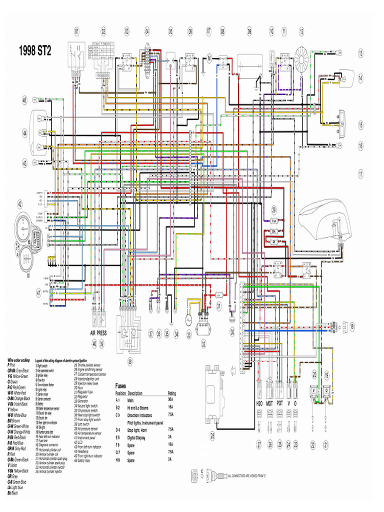 Ducati ST2 - 1998 Wiring Diagram | PDF