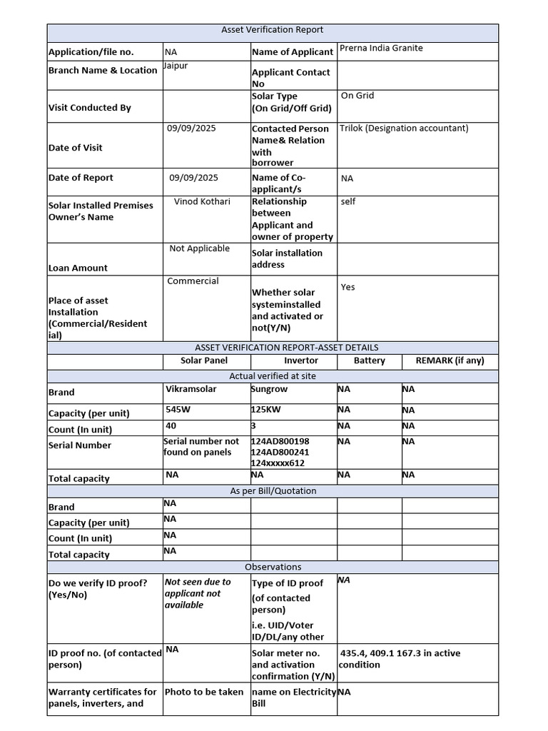 Prerna India Granite-3 | PDF | Electric Power