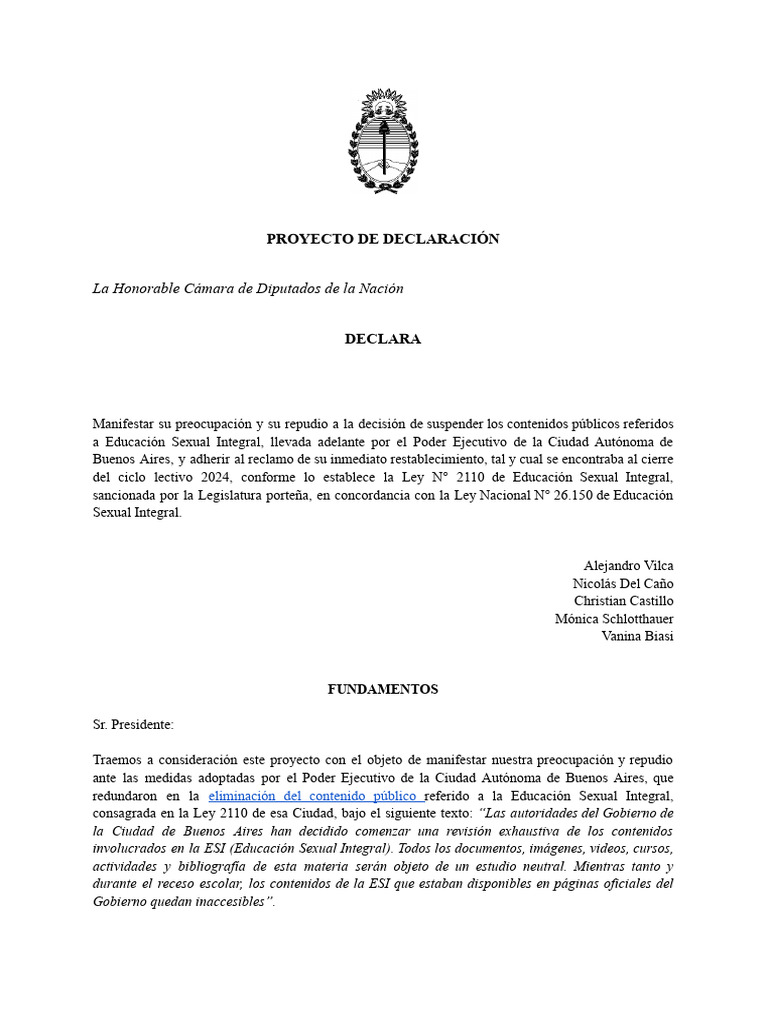 Repudio a Suspensión de ESI en CABA | PDF | Educación sexual | Buenos Aires