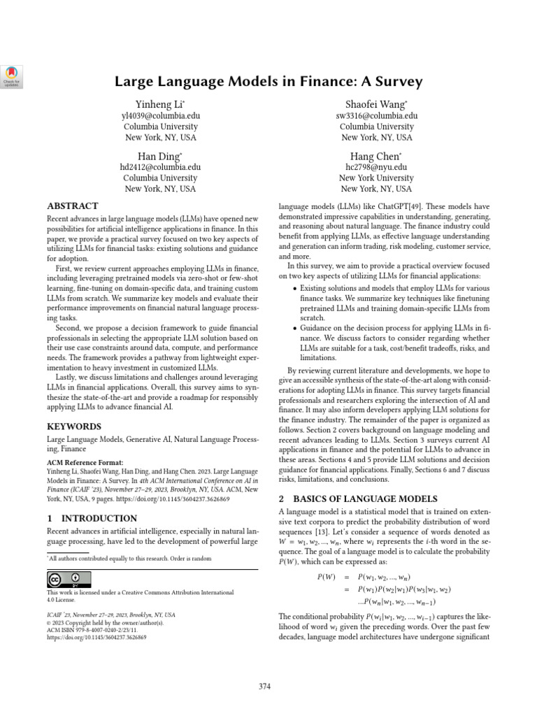 Large Language Models In Finance A Survey Pdf Artificial