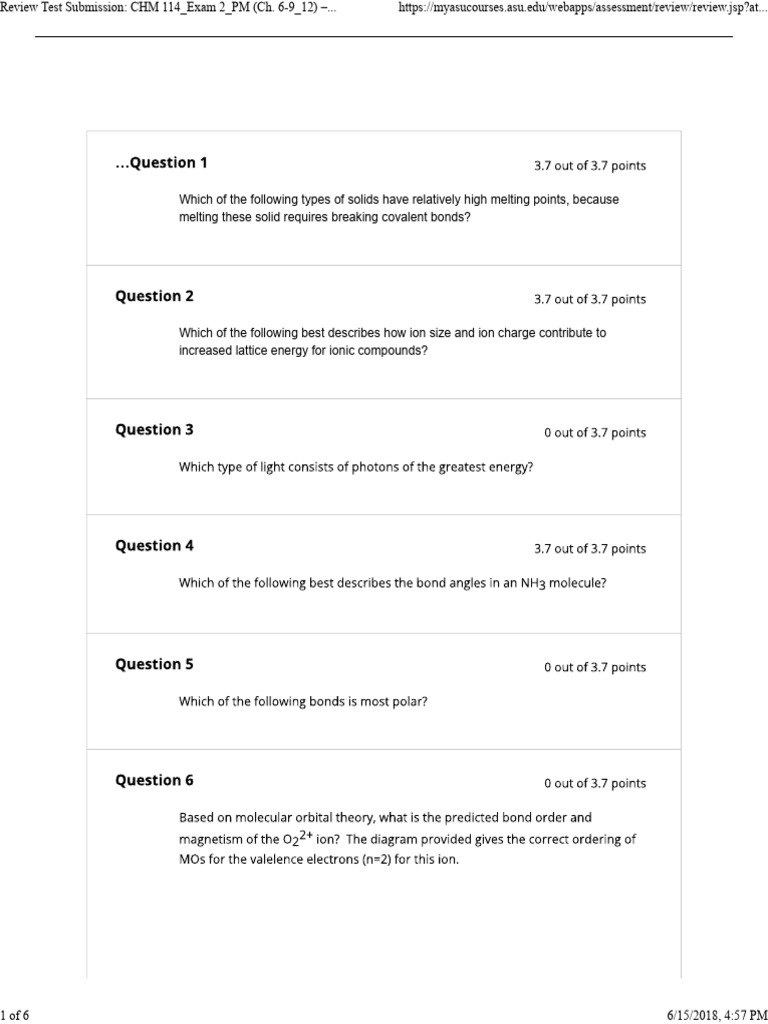 Exam 2 Questions PDF | PDF | Ion | Atoms