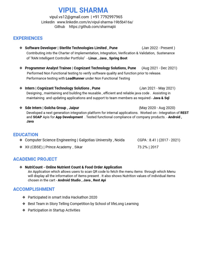 Vipul Resume | PDF
