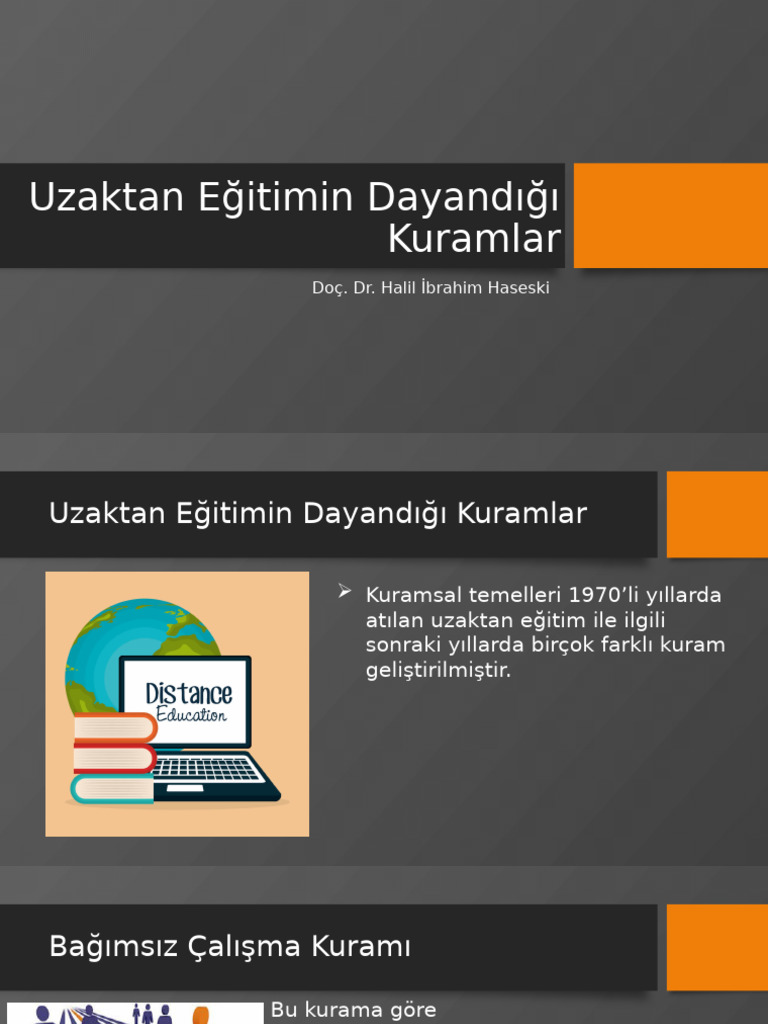 2. Hafta Uzaktan Eğitimin Dayandığı Kuramlar | PDF