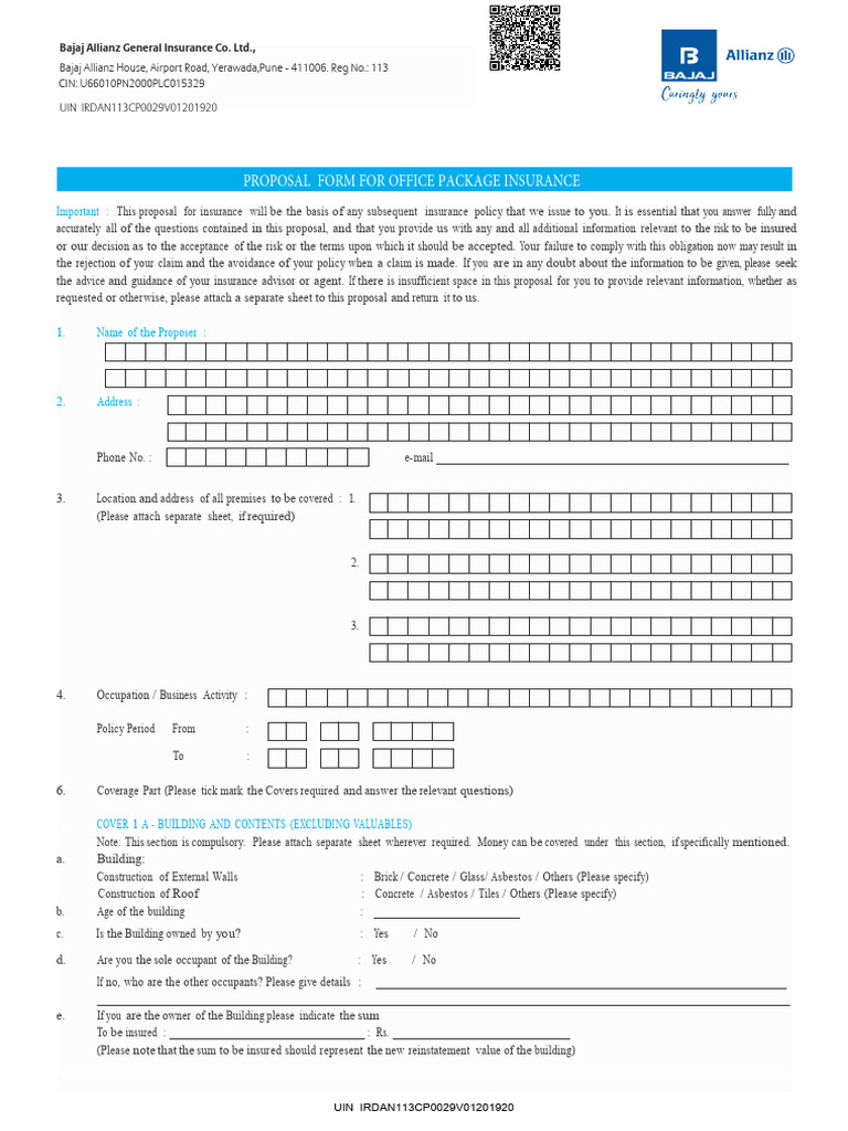 Office Package Policy PF | PDF | Insurance | Cheque