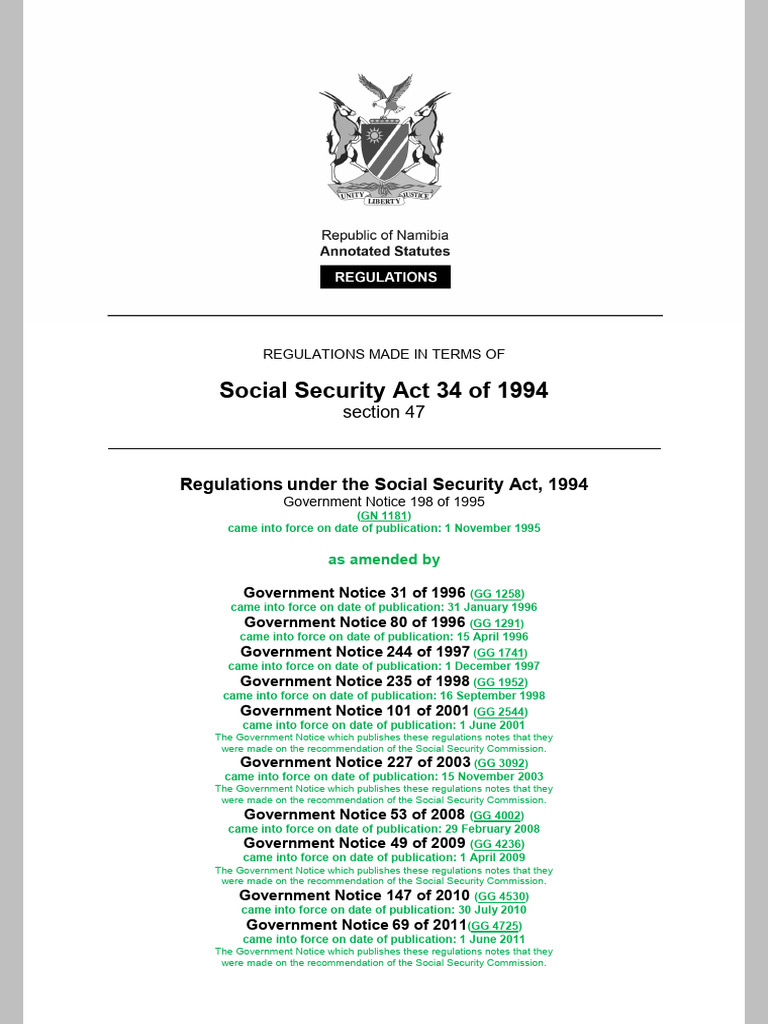 Social Security Act Regulations Overview | PDF | Employment | Social ...