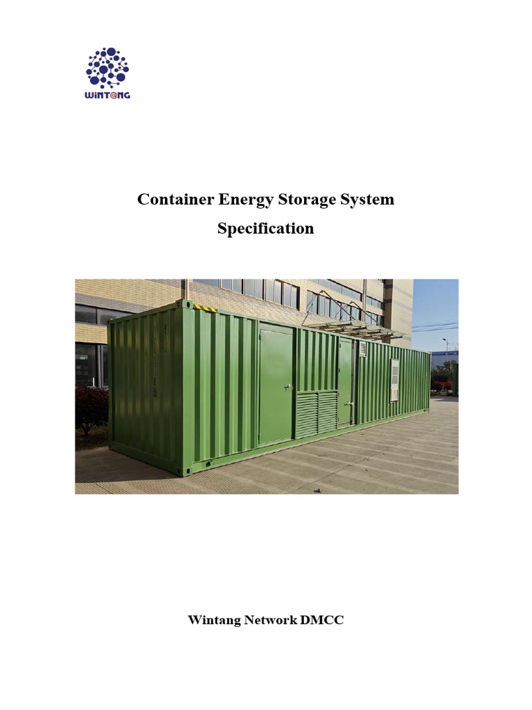 Container Energy Storage System Specs | PDF | Alternating Current ...