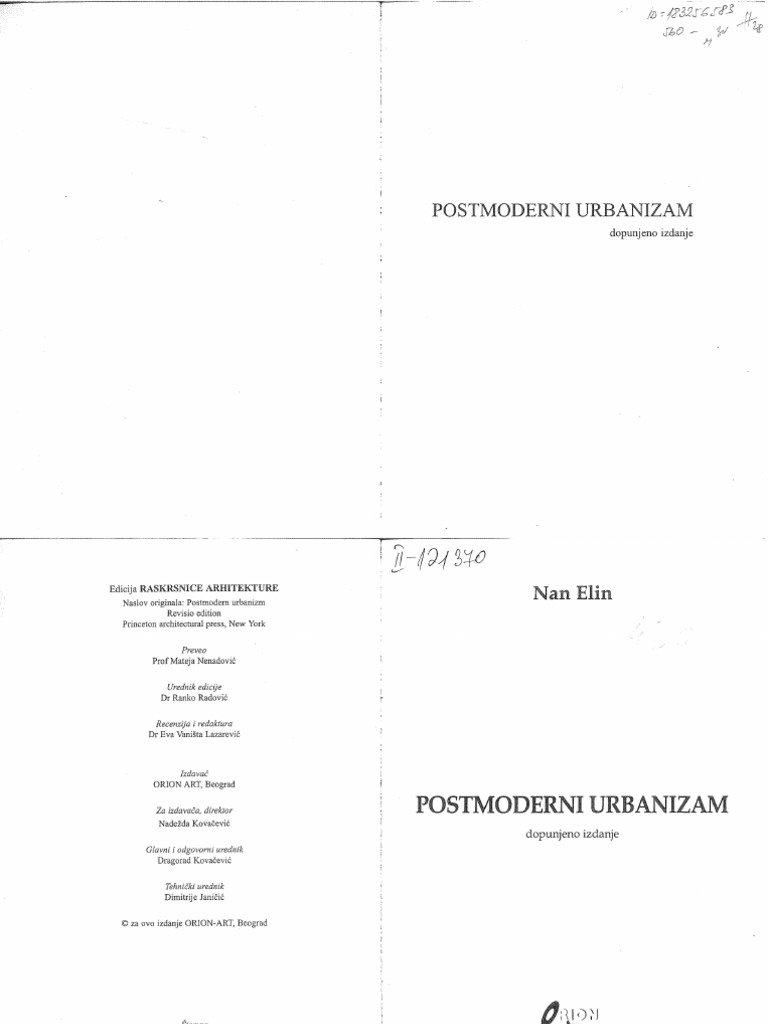 Postmoderni Urbanizam, Nan Elin | PDF