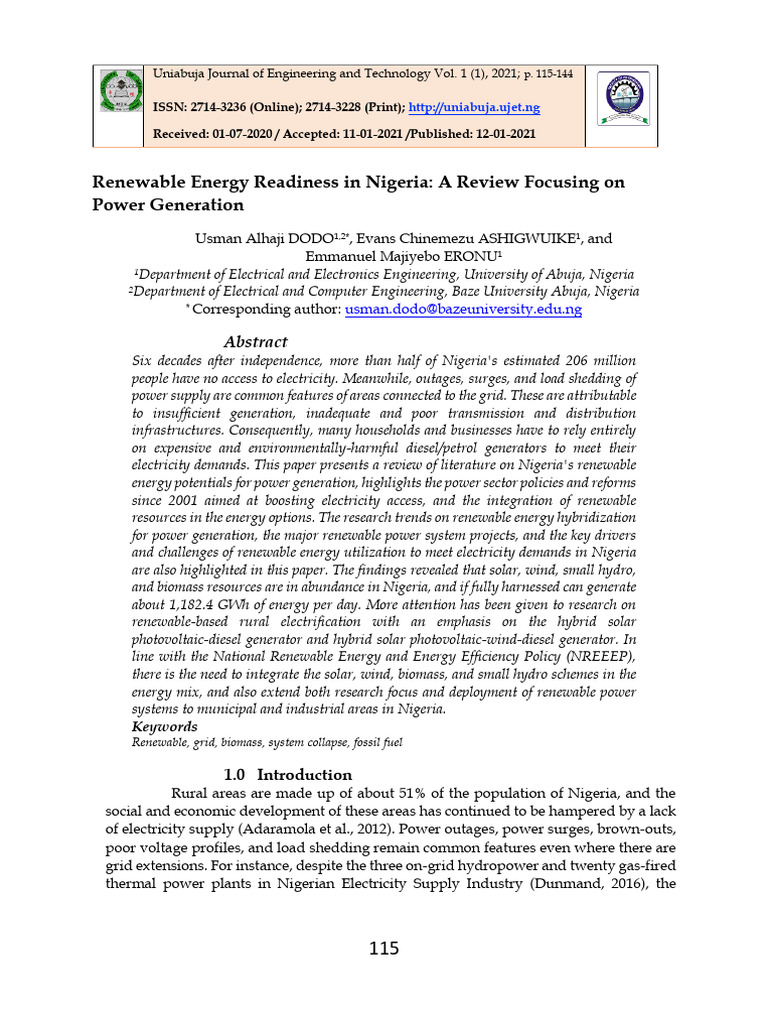 UJET20201127194346-Renewable Energy Readiness in Nigeria_ A Review ...