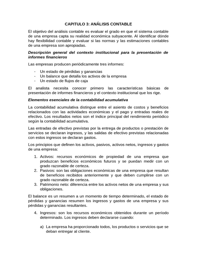 Capitulo 3 - Analisis Contable | PDF | Contabilidad | Business