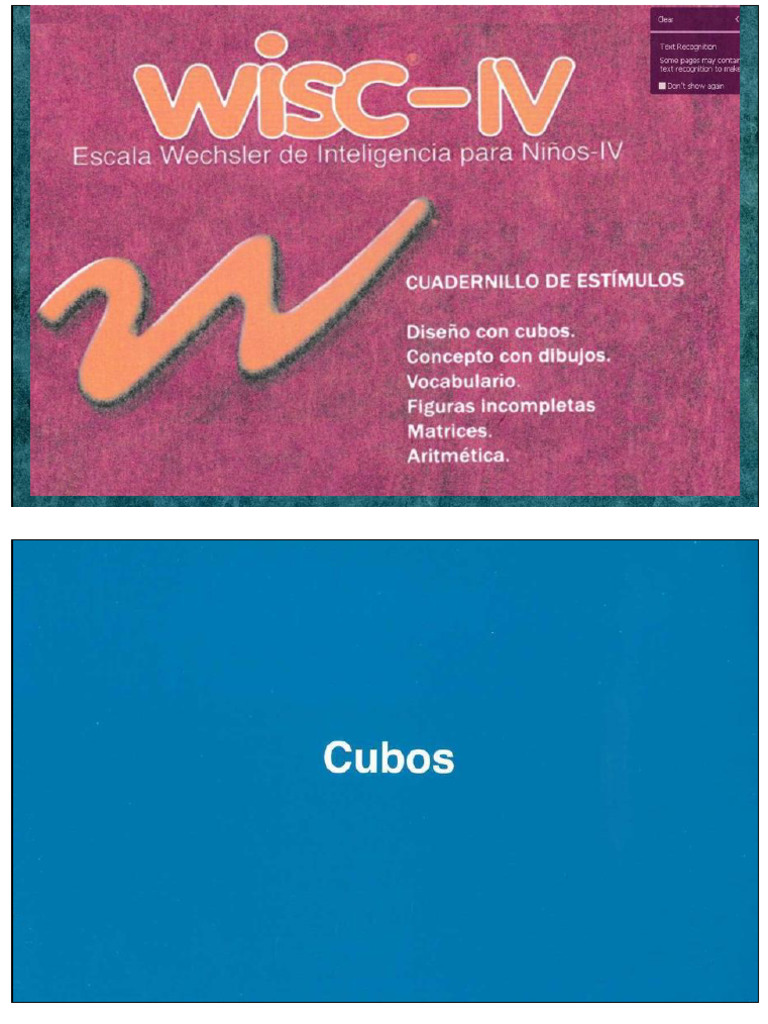 Wisc IV Cuadernillo de Estimulos Completo - Compress | PDF