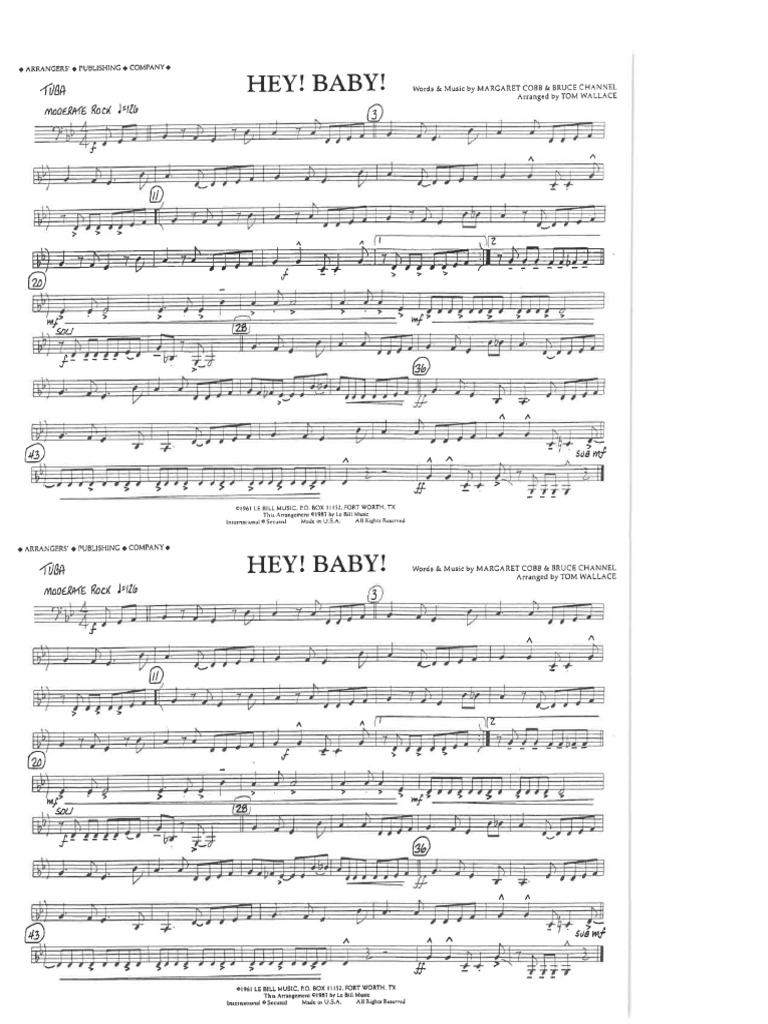 15 Hey Baby - Tuba | PDF