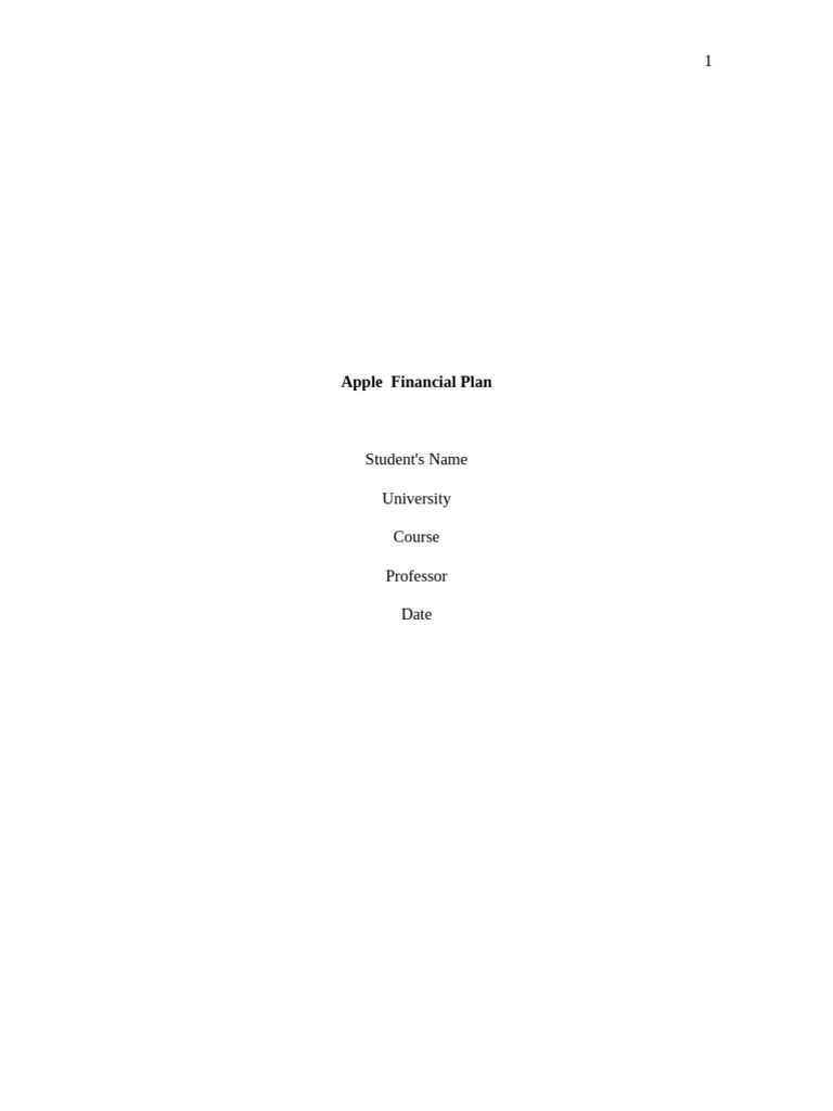 Apple Financial plan | PDF | Apple Inc. | Income Statement