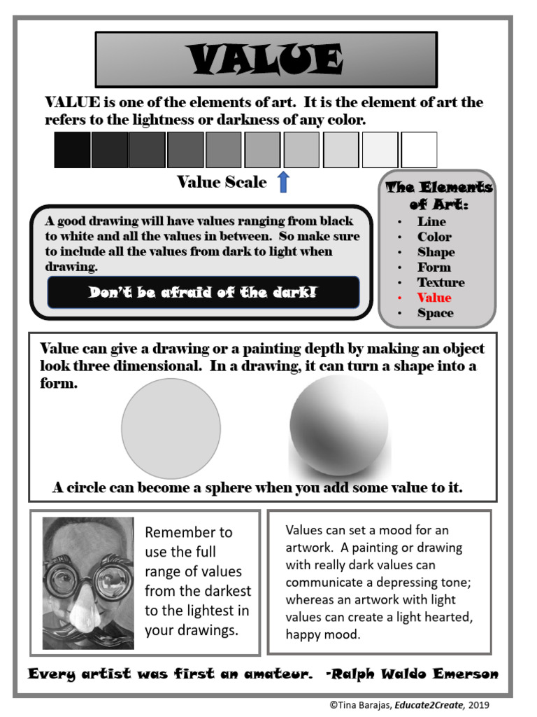 Value Handout 8.5x11 for Summer School (1) | PDF | Drawing | Shape