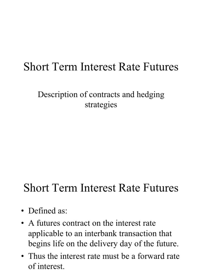 Hedging With STIR Futures | PDF | Futures Contract | Hedge (Finance)
