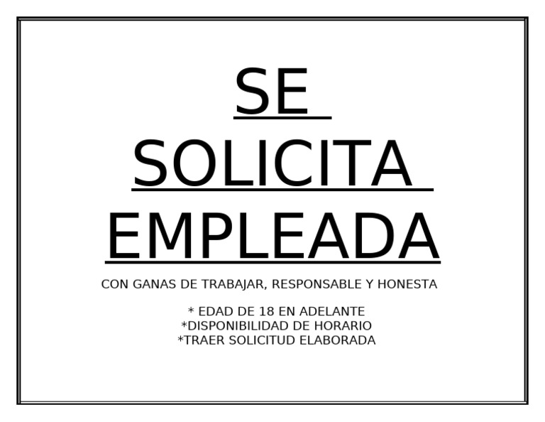 Se Solicita Empleado | PDF