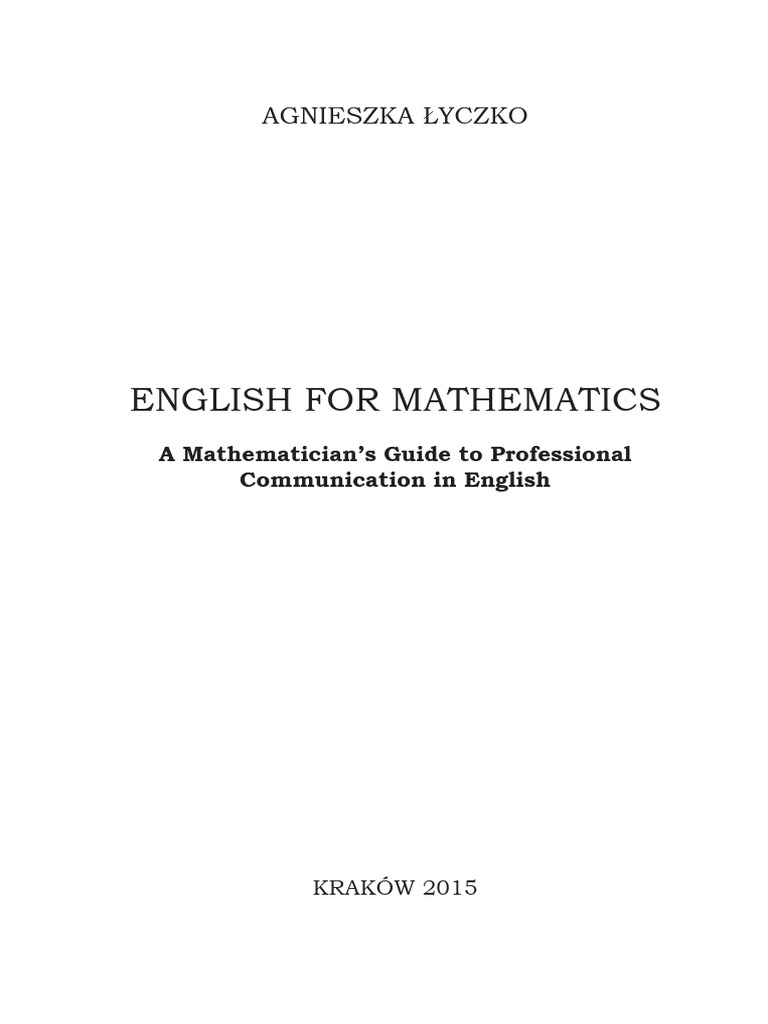 English For Mathematics | PDF | Natural Number | Numbers