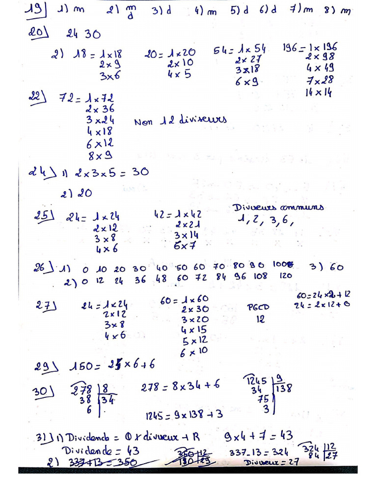 Correction Exo Division 5 e | PDF