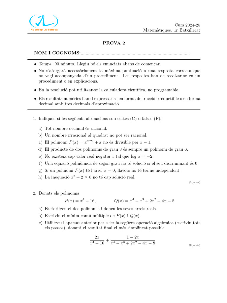 Prova 2 | PDF