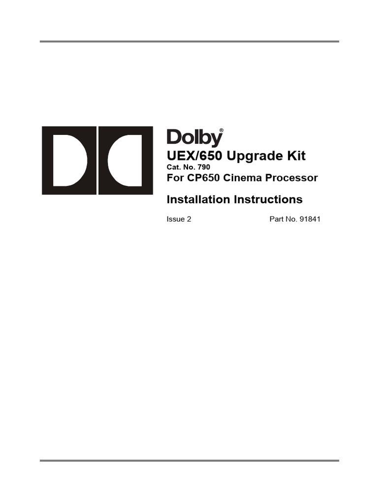CP650 UEX/650 Upgrade Kit Guide | PDF | Electronics | Digital Audio
