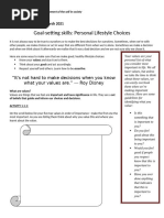 Gr. 9, Term 1, Week 3 Goal-Setting Skills, Personal Lifestyle Choices | PDF | Goal | Goal Setting