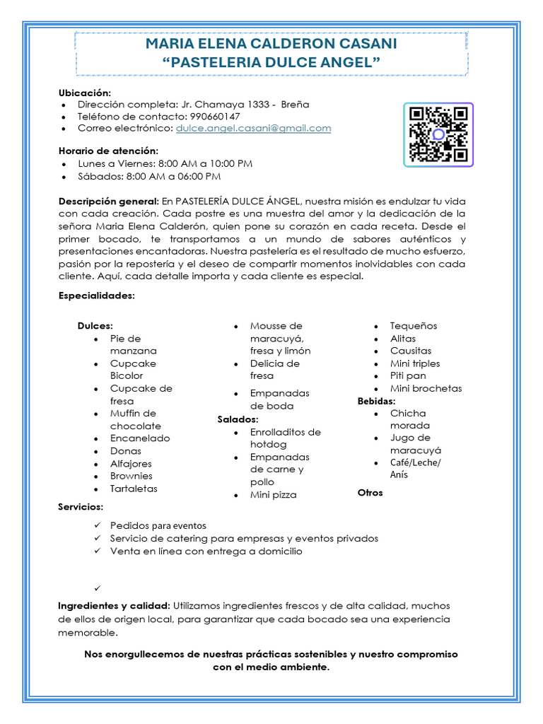 Presentacion Pasteleria Dulce Angel-1 | PDF | Confitería | Alimentos