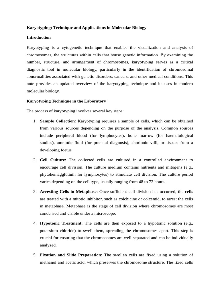 KARYOTYPING | PDF | Karyotype | Fluorescence In Situ Hybridization