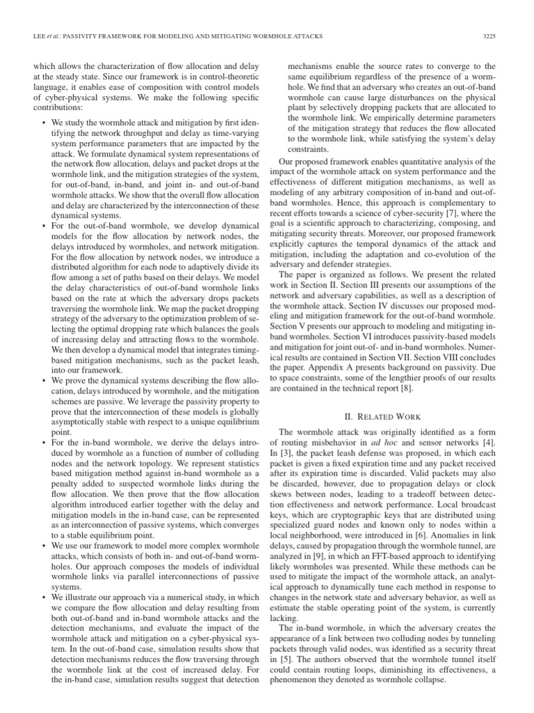 Framework For Modeling and Mitigating Wormhole Tome 3 | PDF | Routing | Computer Network