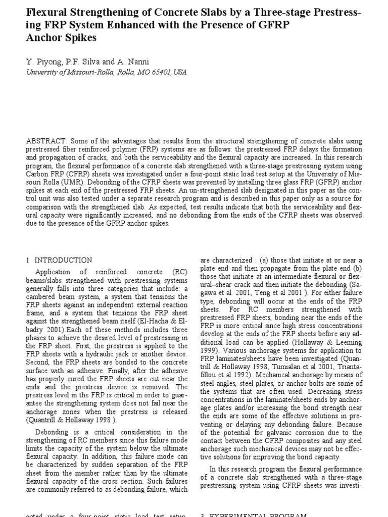 Y. Piyong, P.F. Silva and A. Nanni: University of Missouri-Rolla, Rolla ...