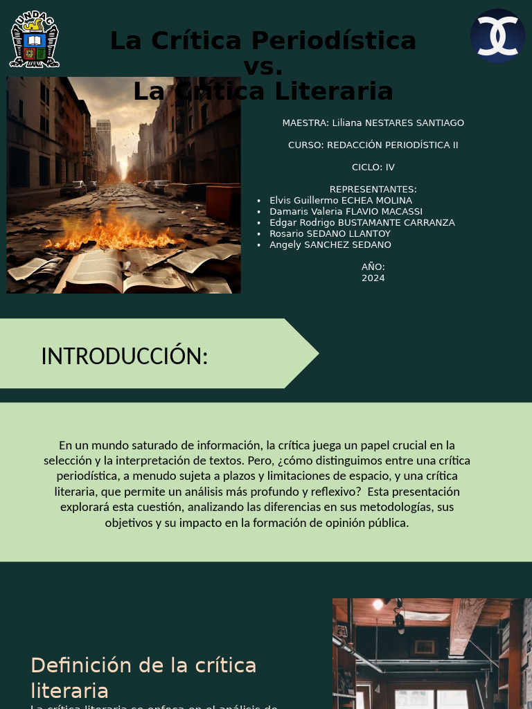 La Critica Periodistica Vs La Critica LiterariaEXPOSICIONGRUPO | PDF ...