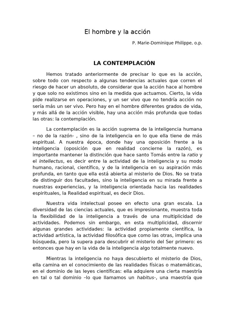 El hombre y la acciขn | PDF | Existencia | Metafísica