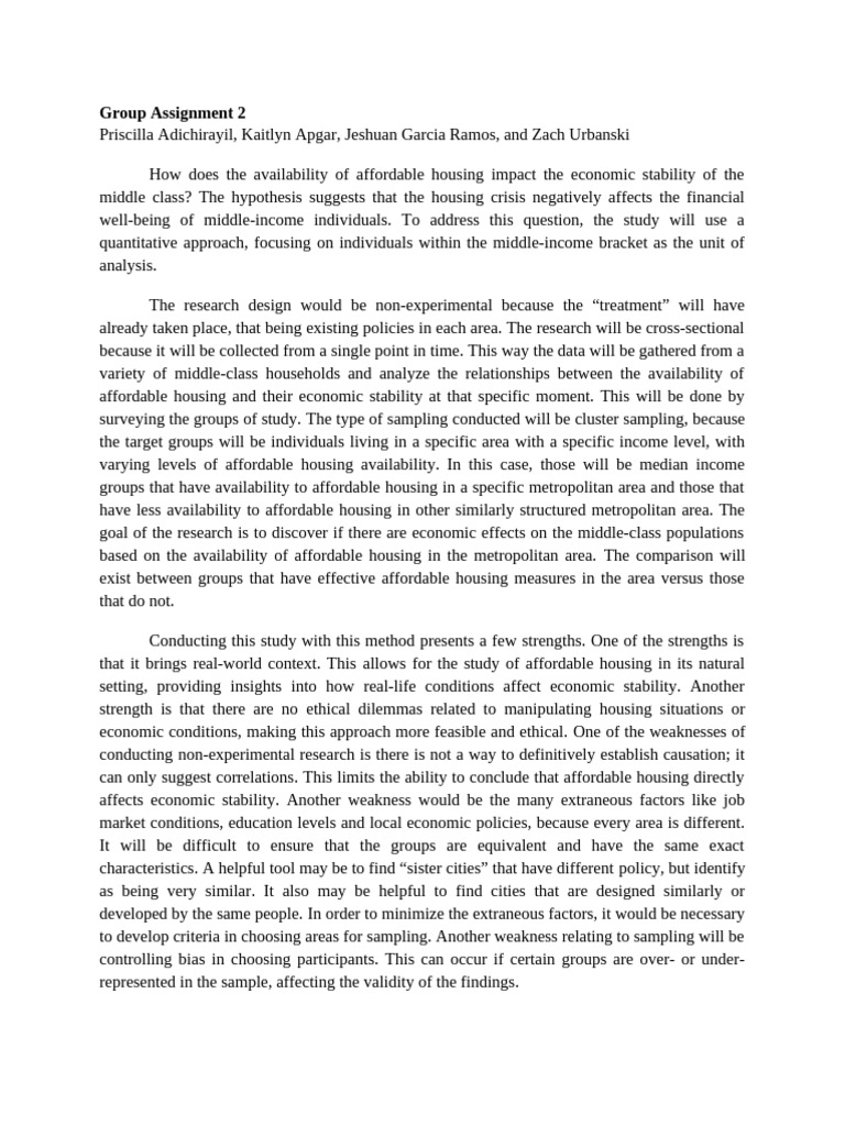 Group Assignment 2 (1) | PDF | Affordable Housing | Sampling (Statistics)