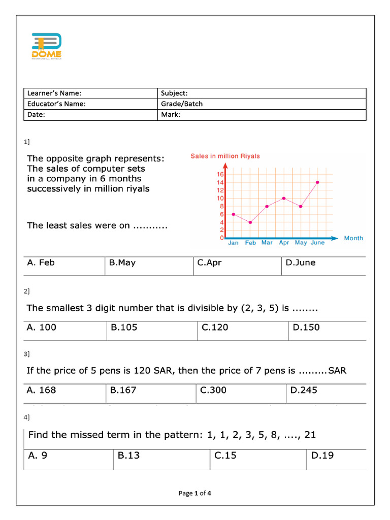 Nafis Grade 6 Exam | PDF