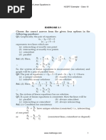 Linear Equations PYQs | PDF | Equations | System Of Linear Equations