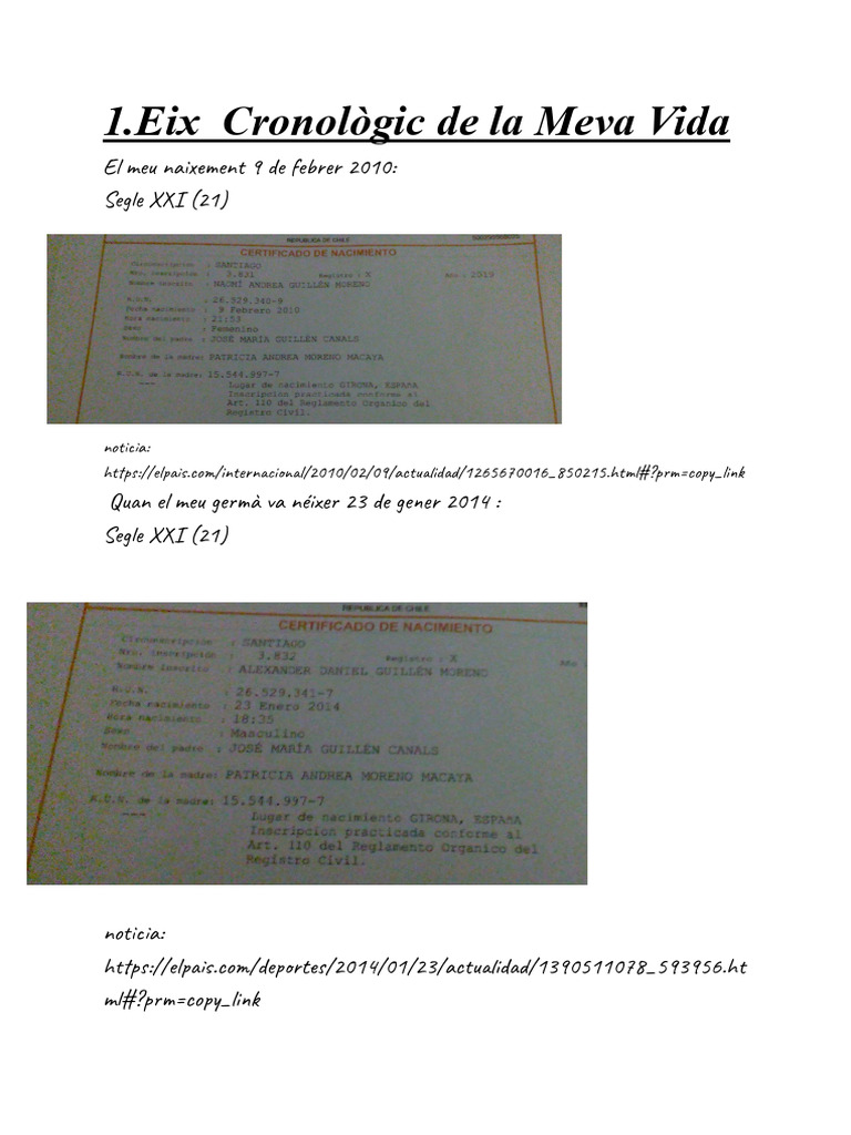 Eix Cronològic de La Meva Vida-Socials | PDF