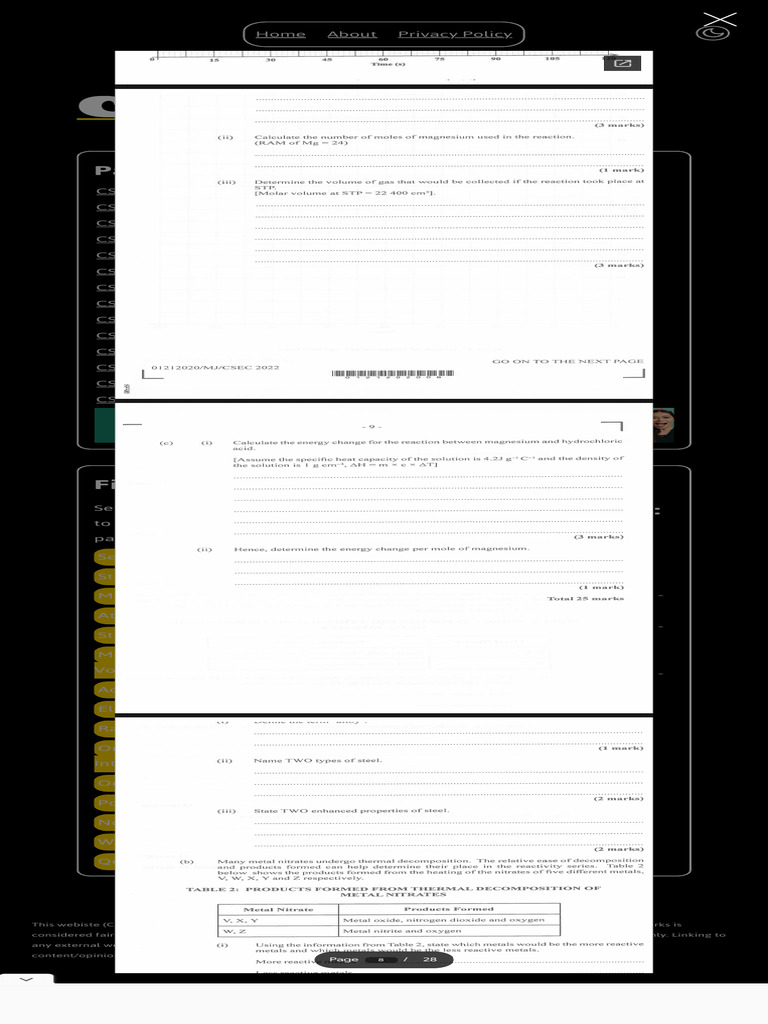 CSEC Chemistry CXC Prep 4 | PDF | Chemistry | Organic Chemistry