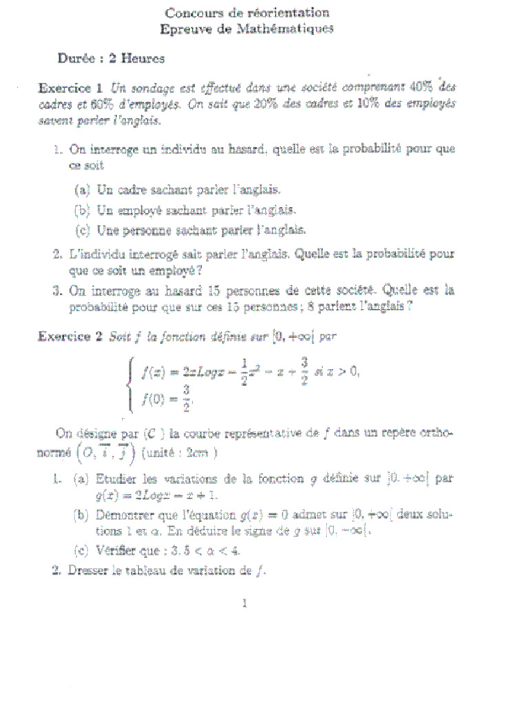 2007 Mathematiques | PDF