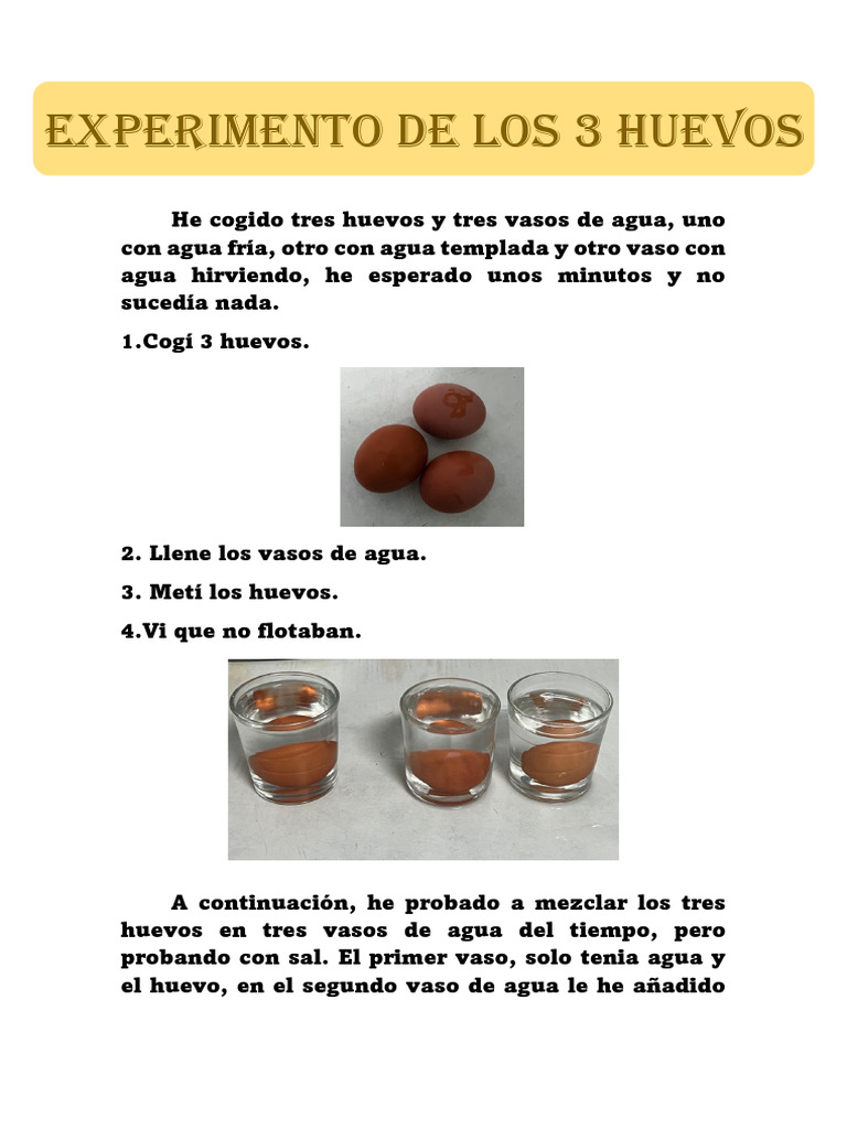 Experimento de Los Tres Huevos | PDF