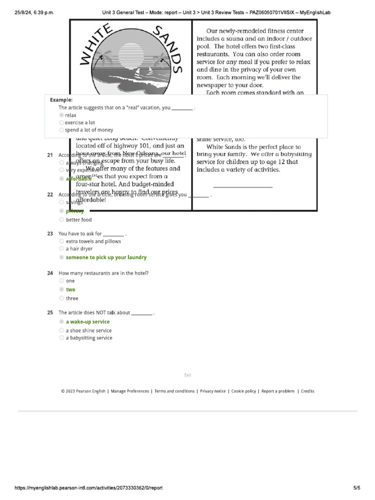 Unit 3 Review Level 6 Topnoch English Part5 | PDF