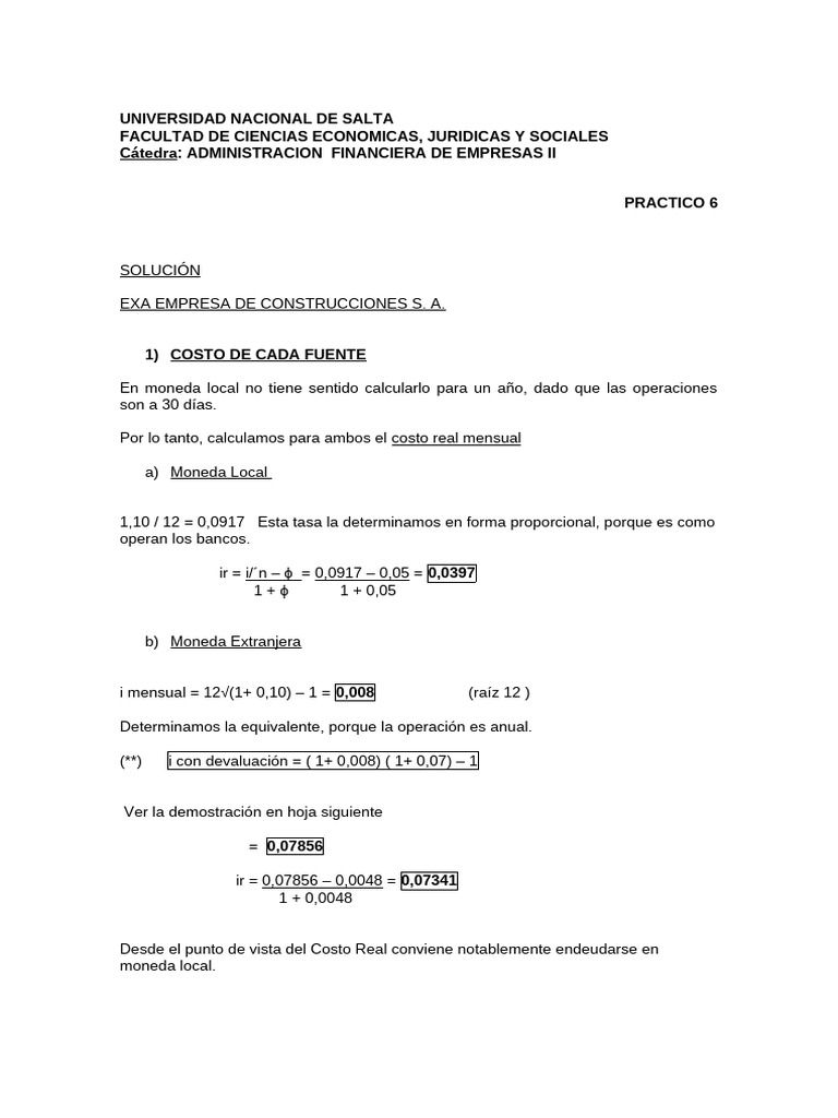 Dec Finan Sol tp6 | PDF | Tipo de cambio | Inflación