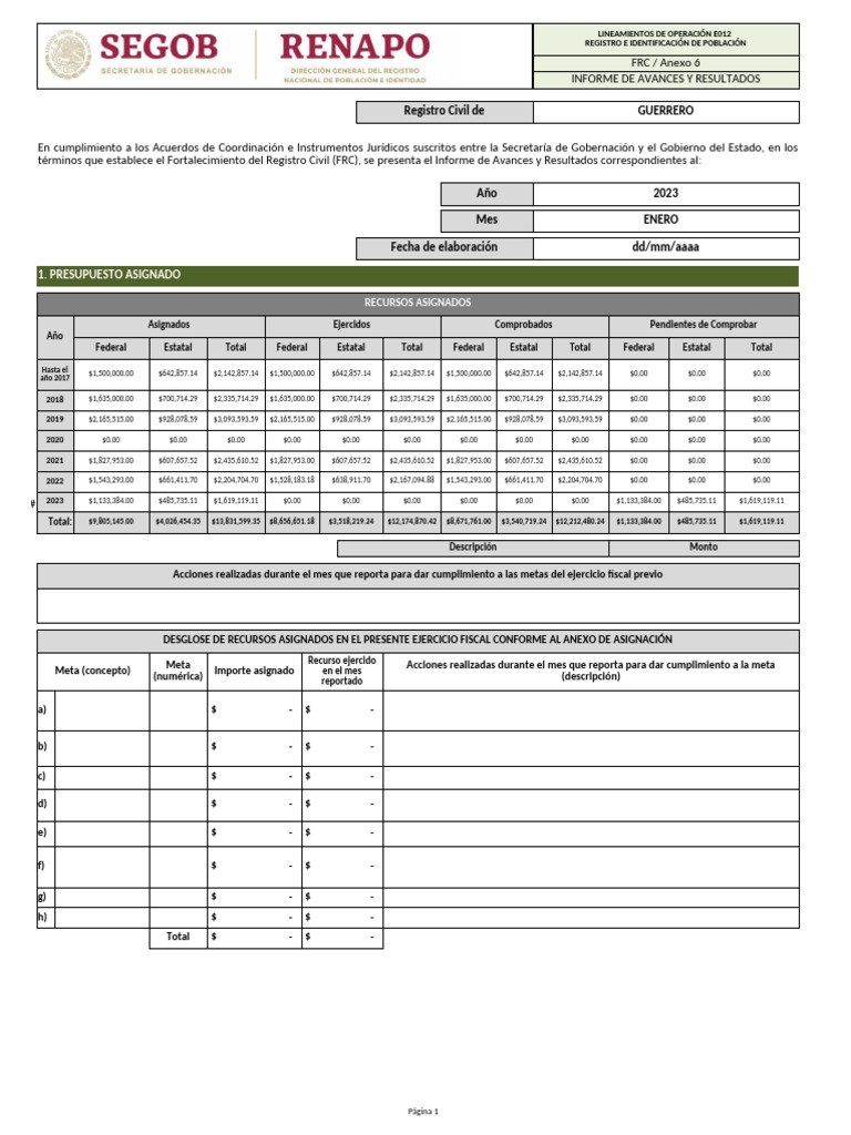 INFORMACION PARA RENAPO 2023 | PDF | Presupuesto | Gobierno