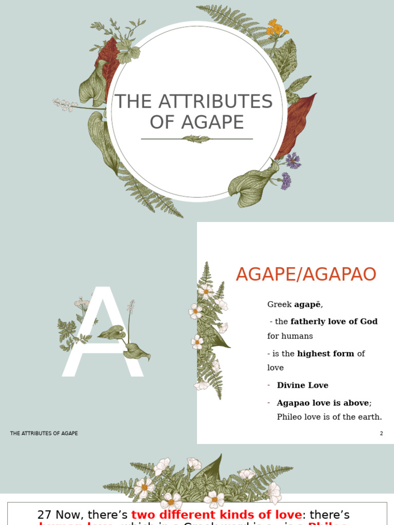 Attributes of Agape | PDF | Religious Belief And Doctrine | Theology