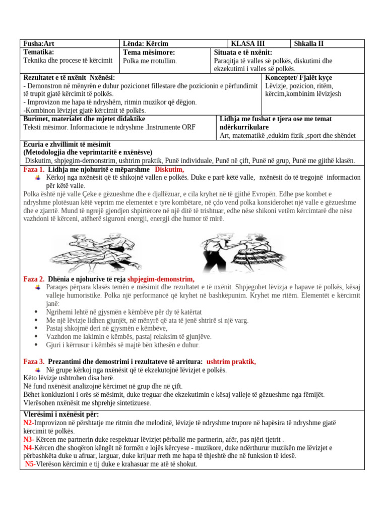 Ditar Kërcim KL 3 Periu 2 | PDF